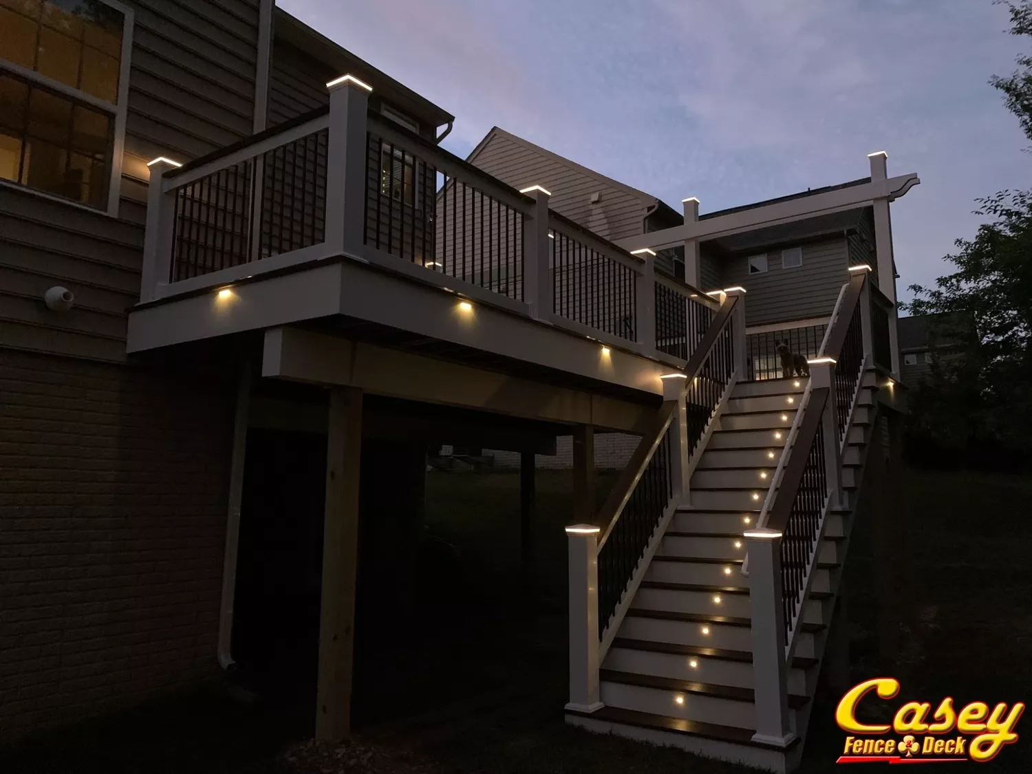 500 square foot composite lighted deck in New Market Maryland