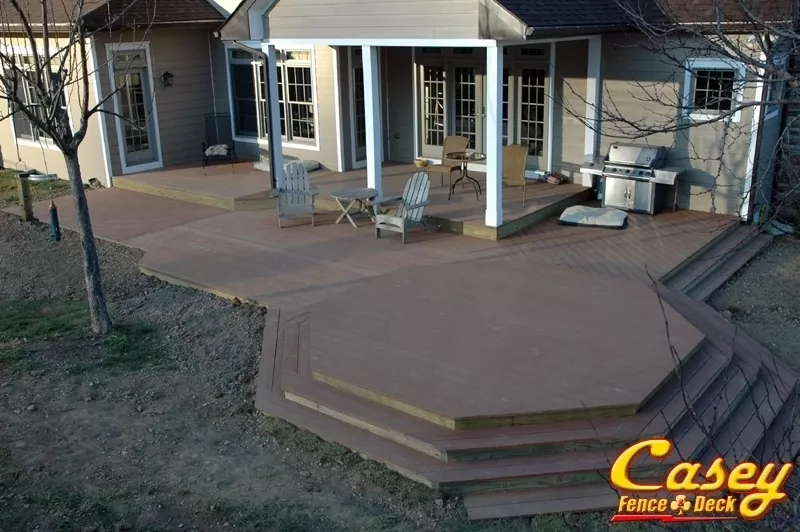 Evergrain Composite Deck with Wrap Around Steps and Elevated Octagon